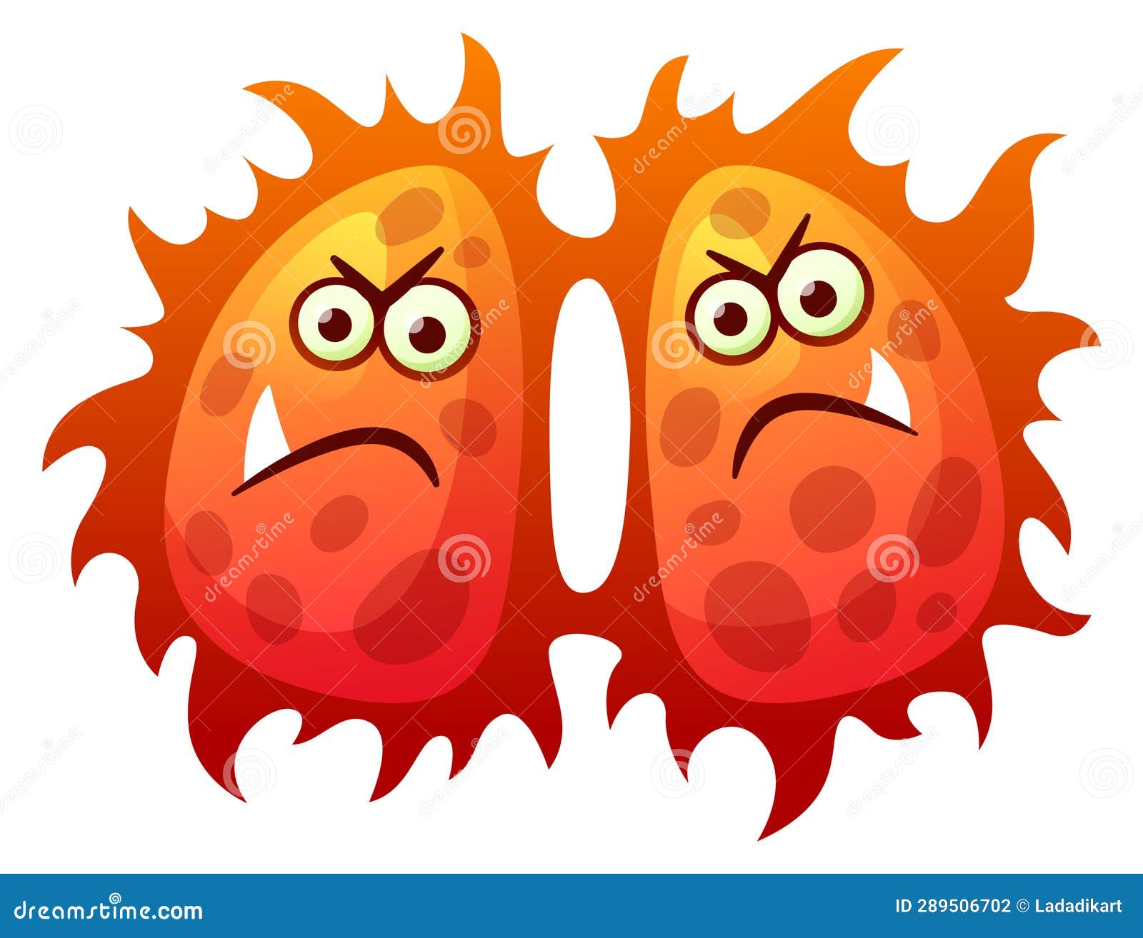 Evil Bacteria Characters. Comic Angry Face Germs Stock Vector ...