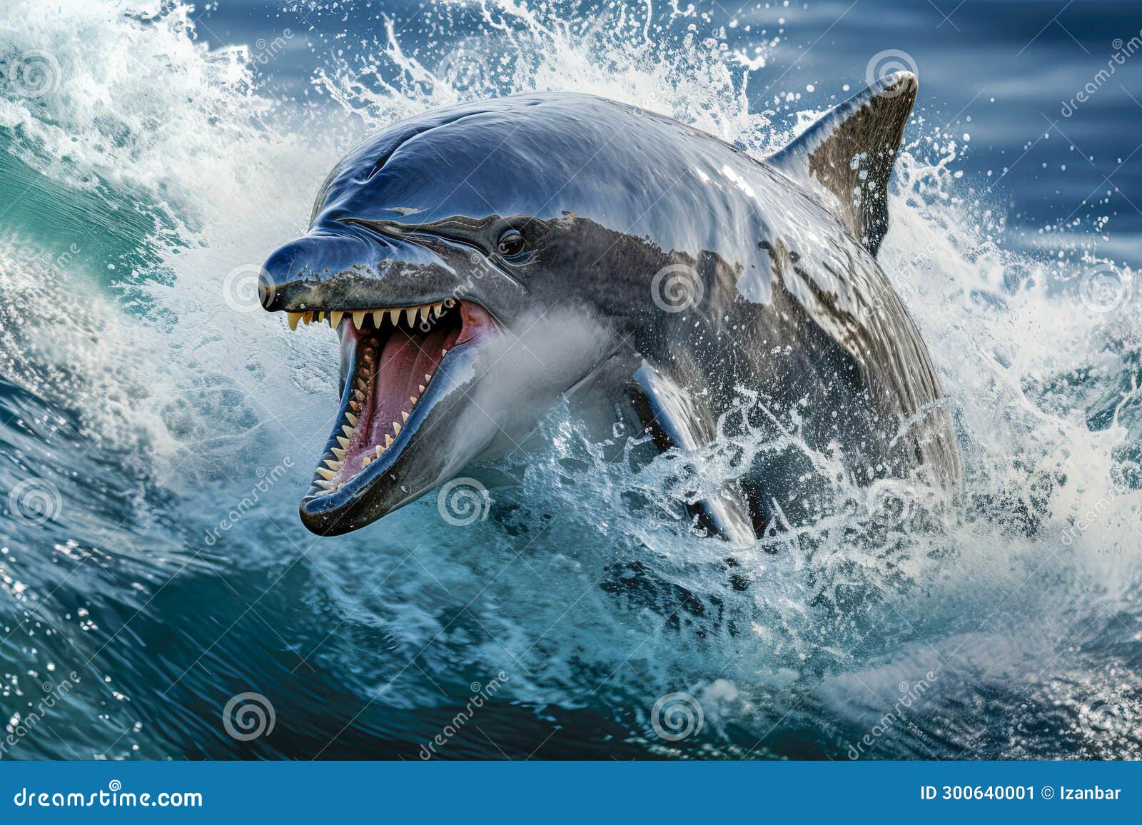 Evil Bad Attacking Dolphin Illustration Generative AI Stock Illustration - Illustration of ...