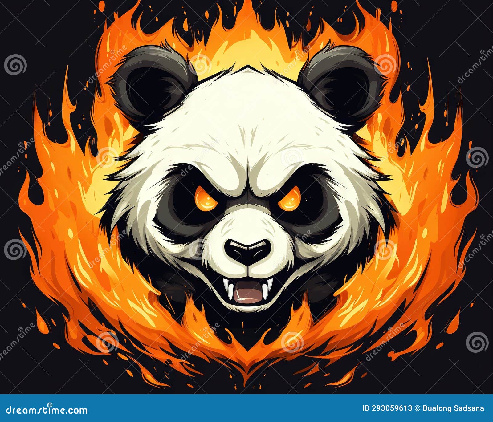 Evil Bad Panda on Fire Hungry Evil Bad Panda on Fire Bad Panda Fire ...