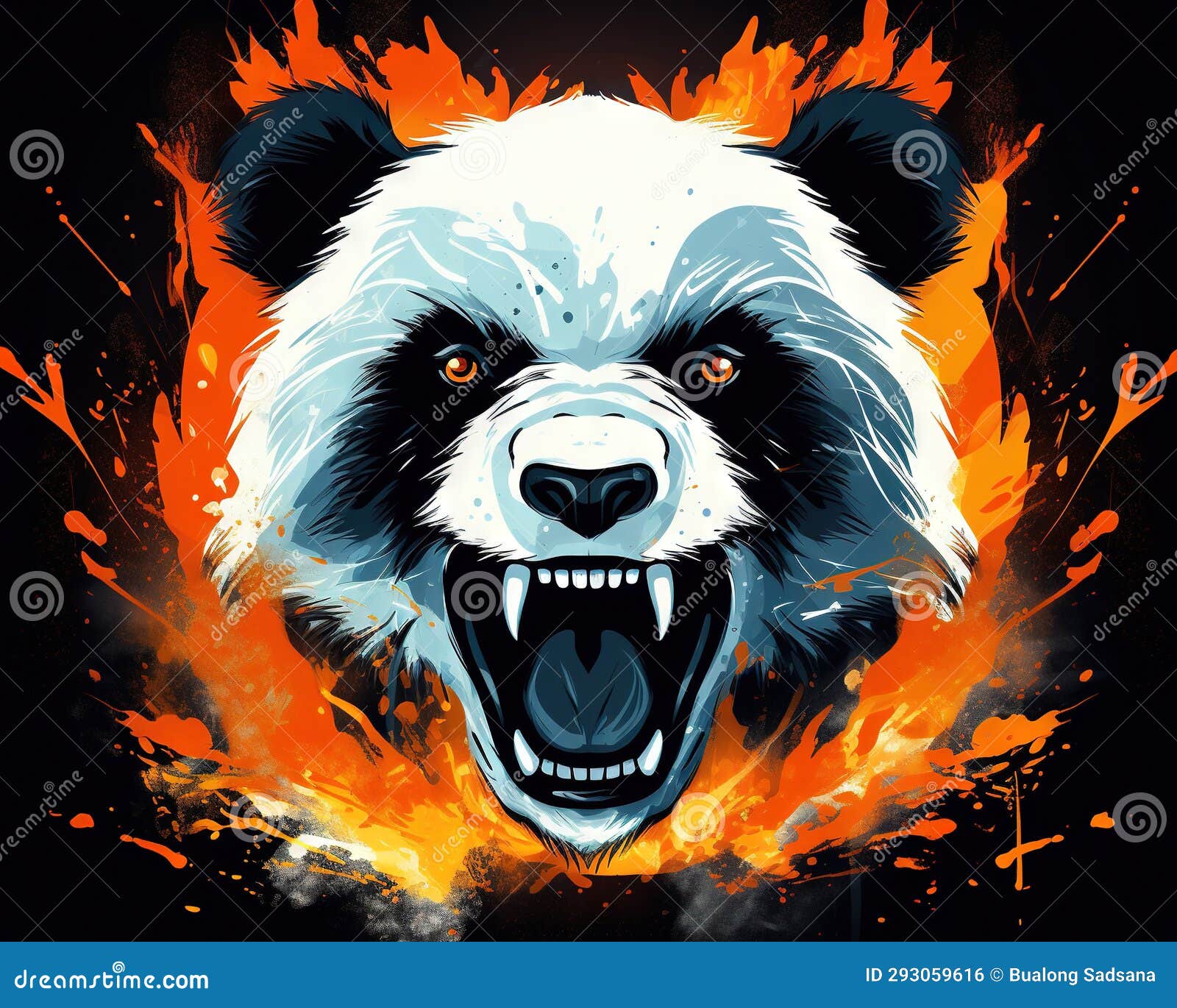 Evil Bad Panda on Fire Hungry Evil Bad Panda on Fire Bad Panda Fire ...