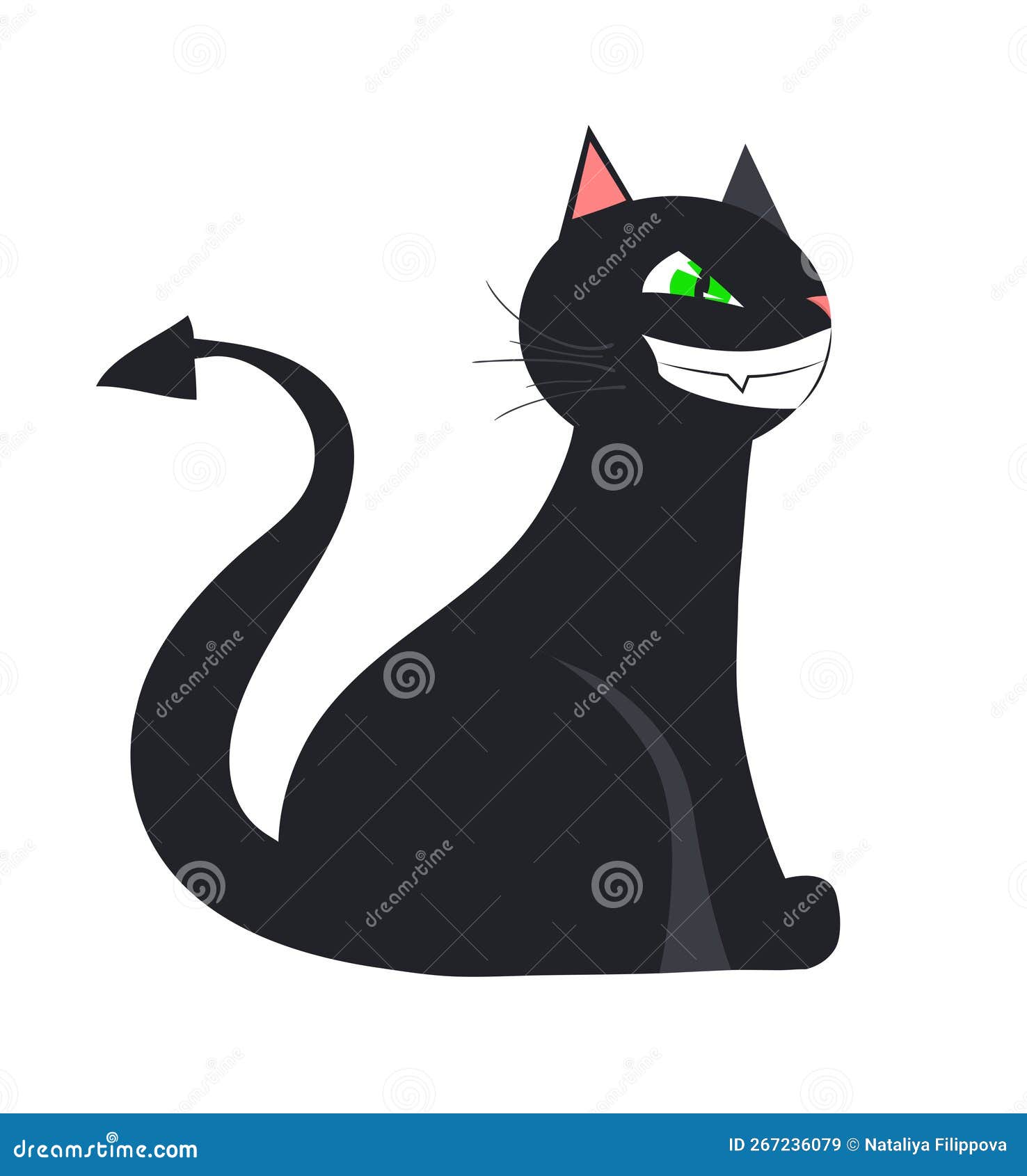 Evil black cat stock vector. Illustration of isolated - 267236079