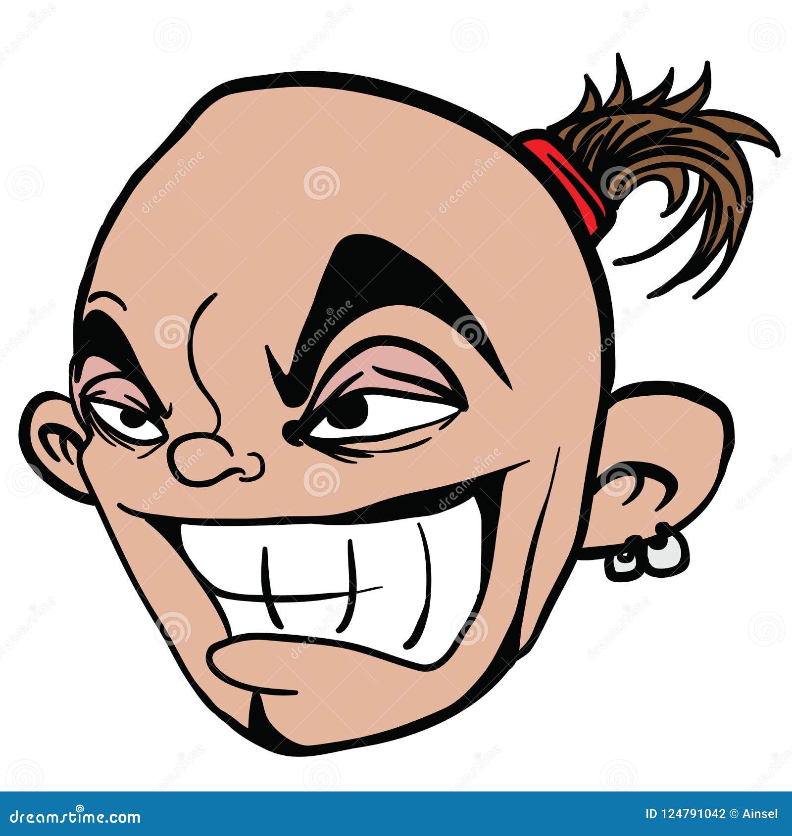 Evil bold guy stock illustration. Illustration of cartoon - 124791042