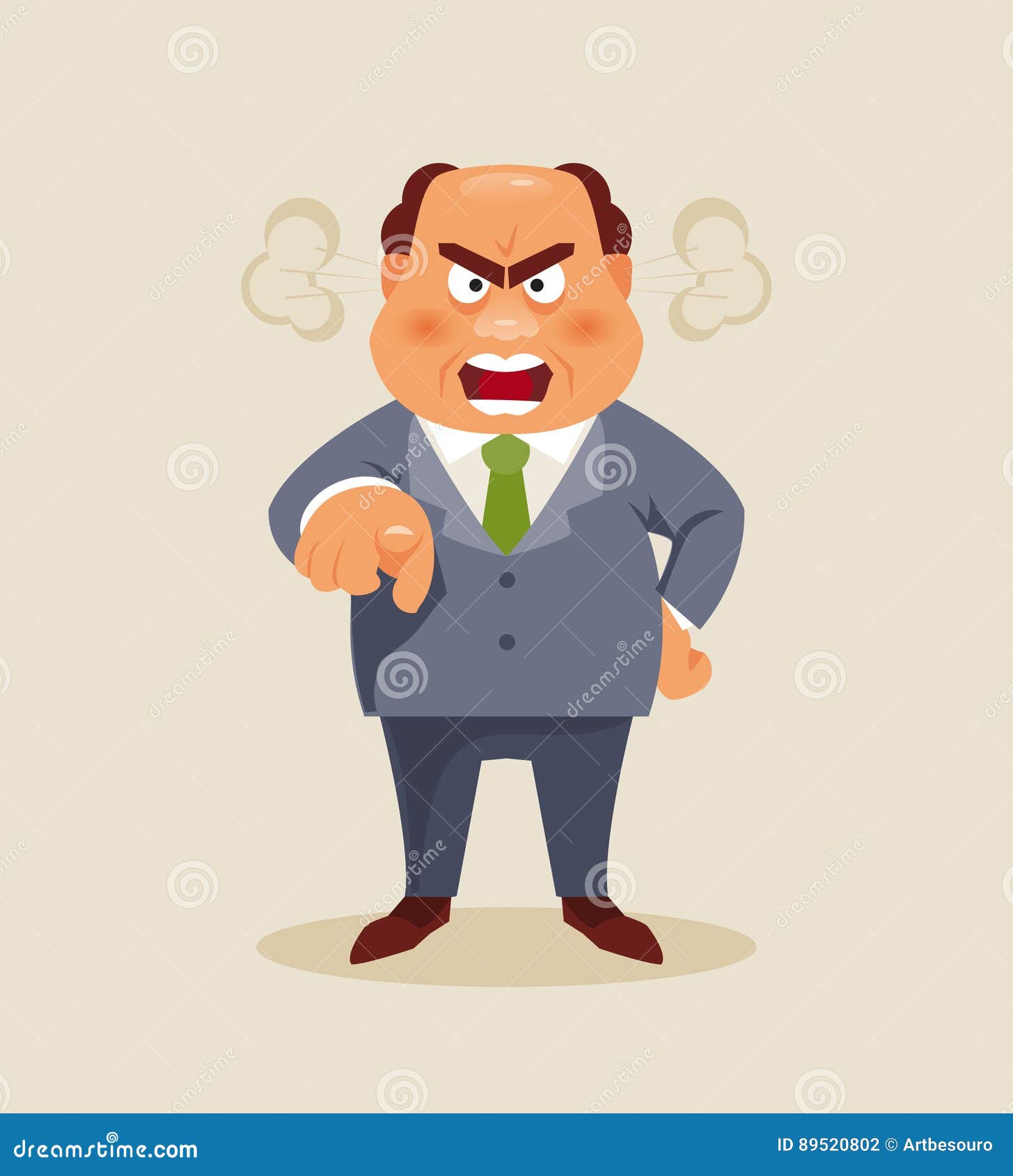 Evil Boss. Vector Illustration Stock Vector - Illustration of furious ...