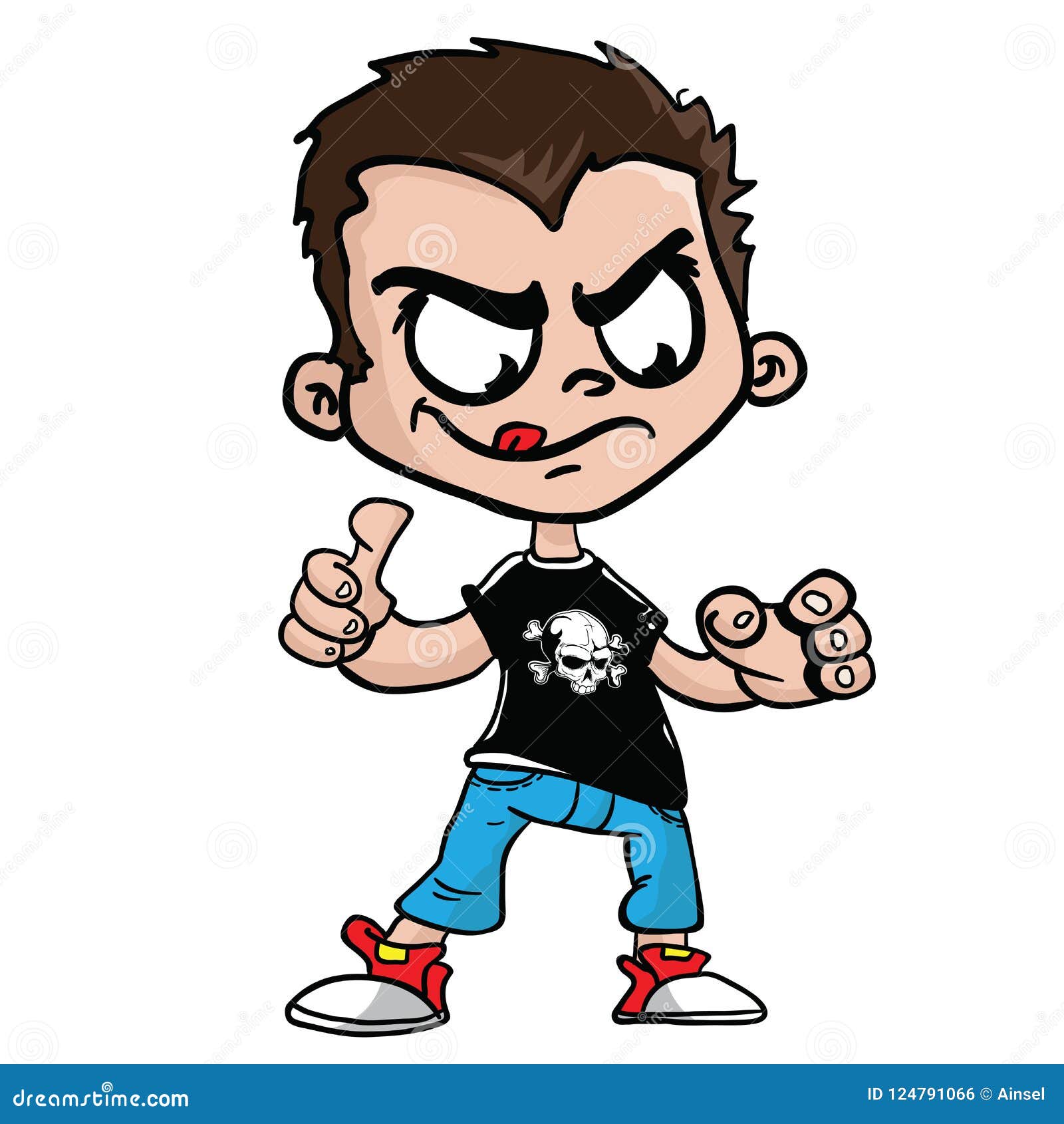 Evil boy cartoon stock illustration. Illustration of gring - 124791066