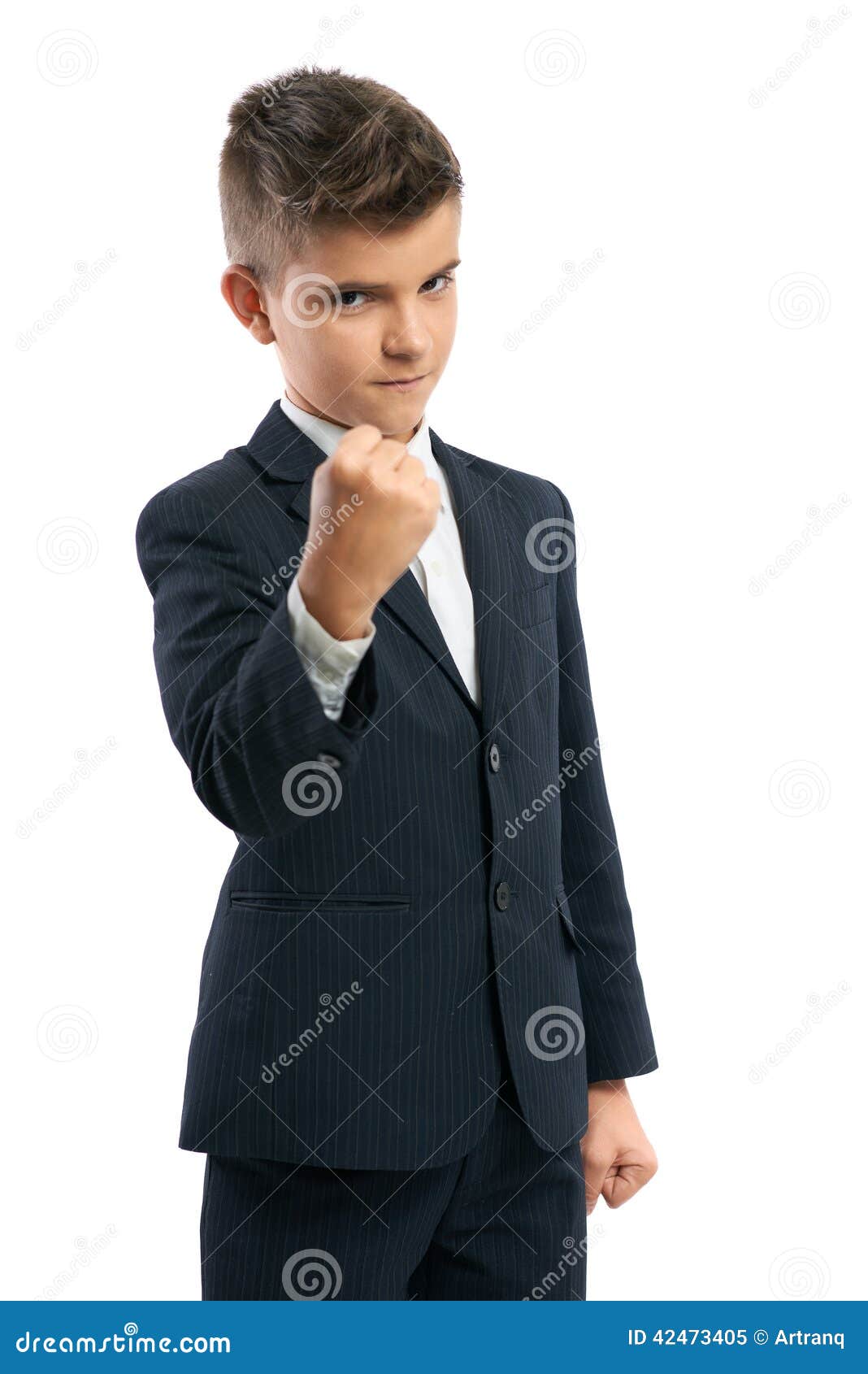 Evil boy showing his fist stock image. Image of schoolchild - 42473405