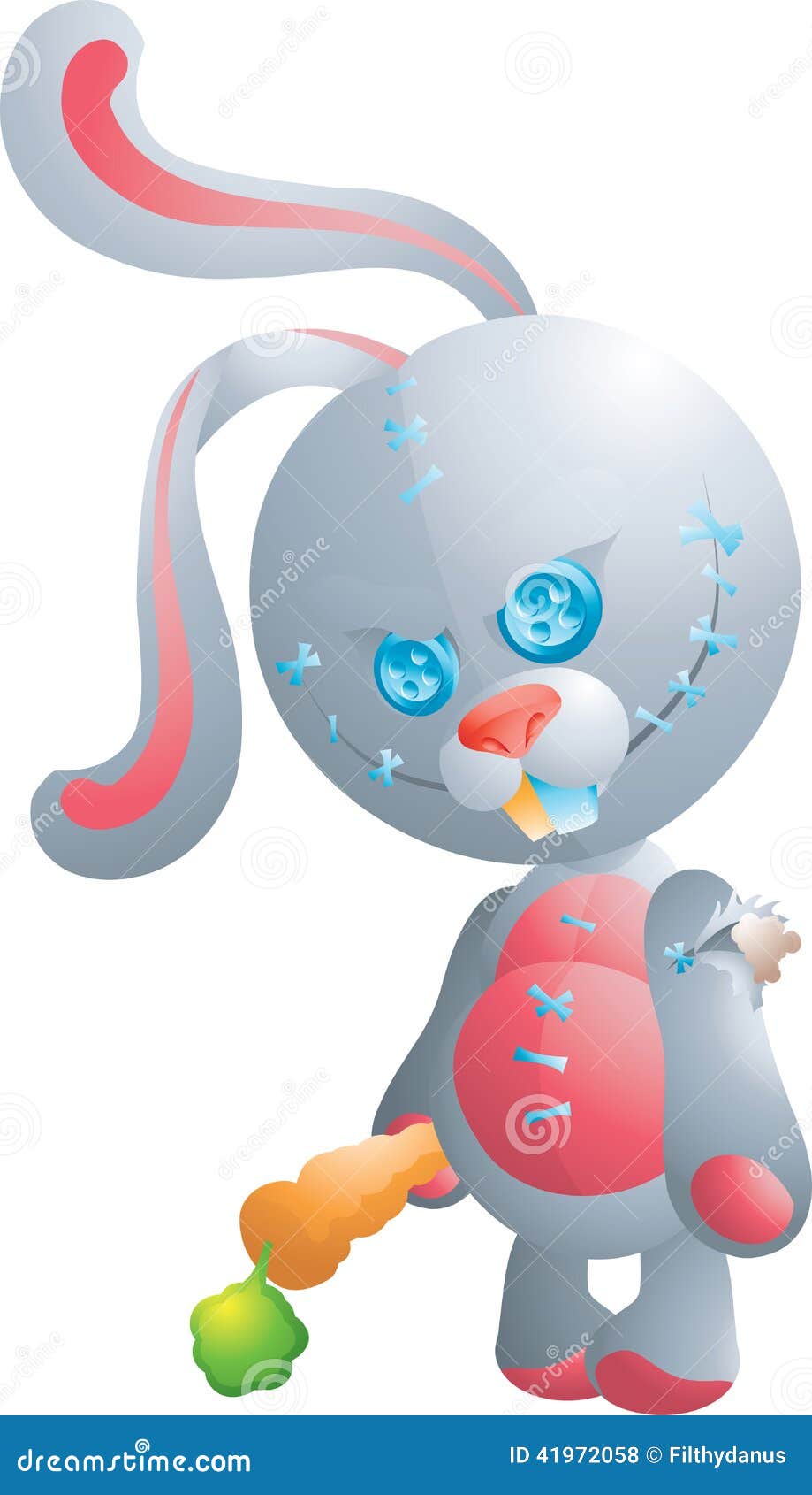 Evil bunny rabbit stock vector. Illustration of insane - 41972058