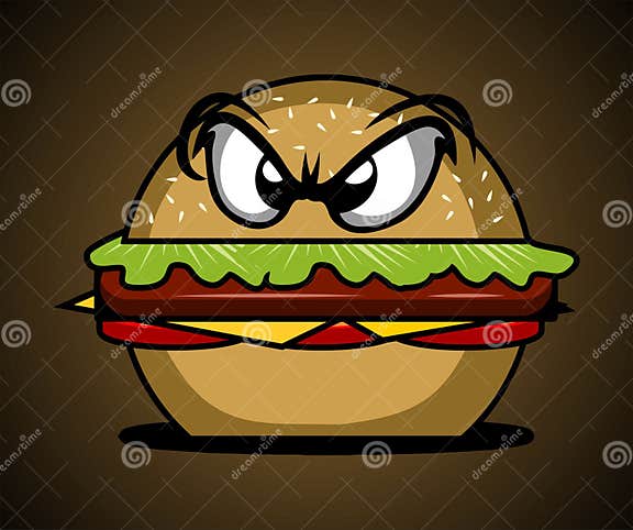 Evil Burger Cartoon Version Stock Vector - Illustration of version ...