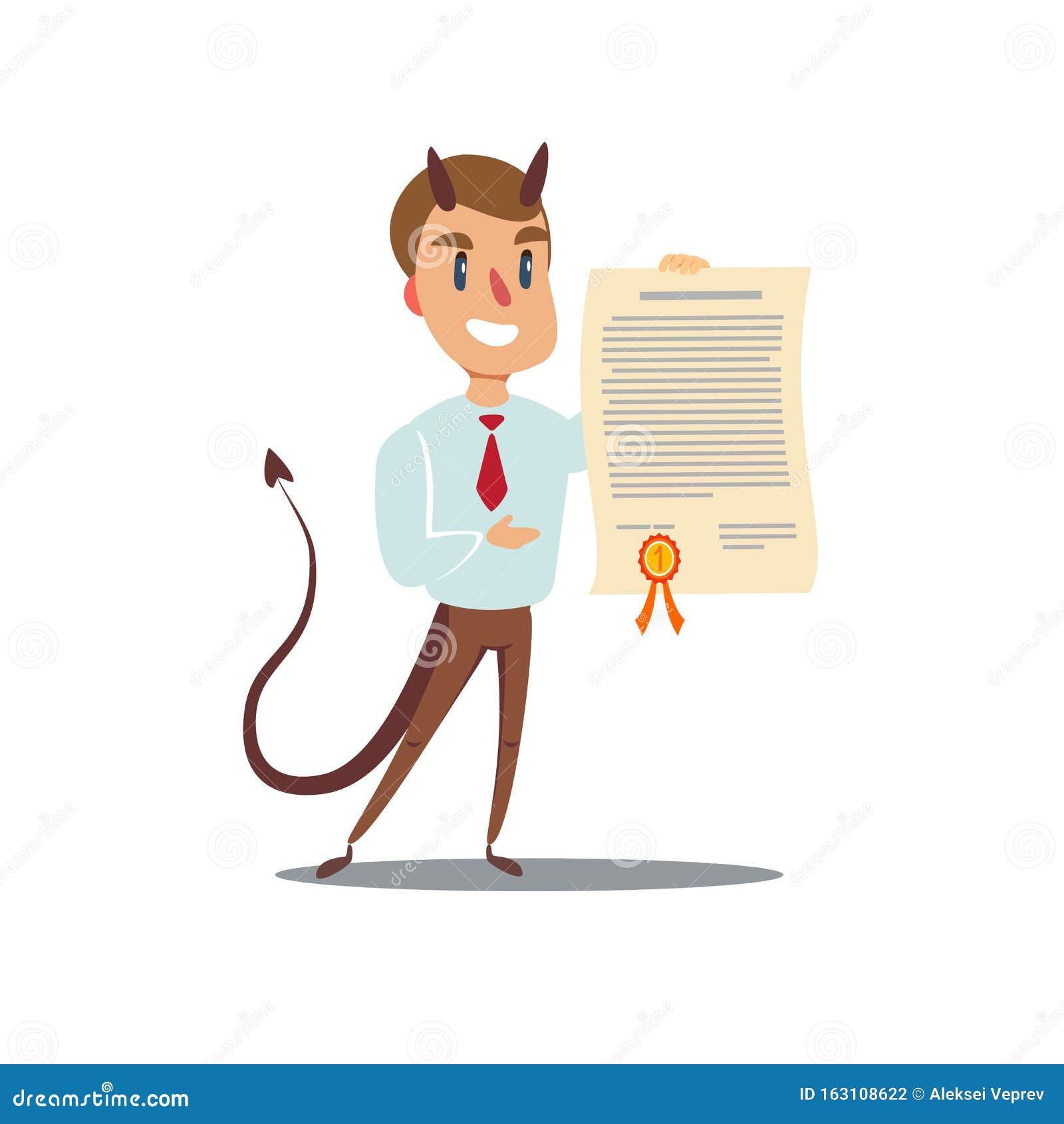 Evil Businessman Offering Contract. Devil S Contract. Stock Vector ...