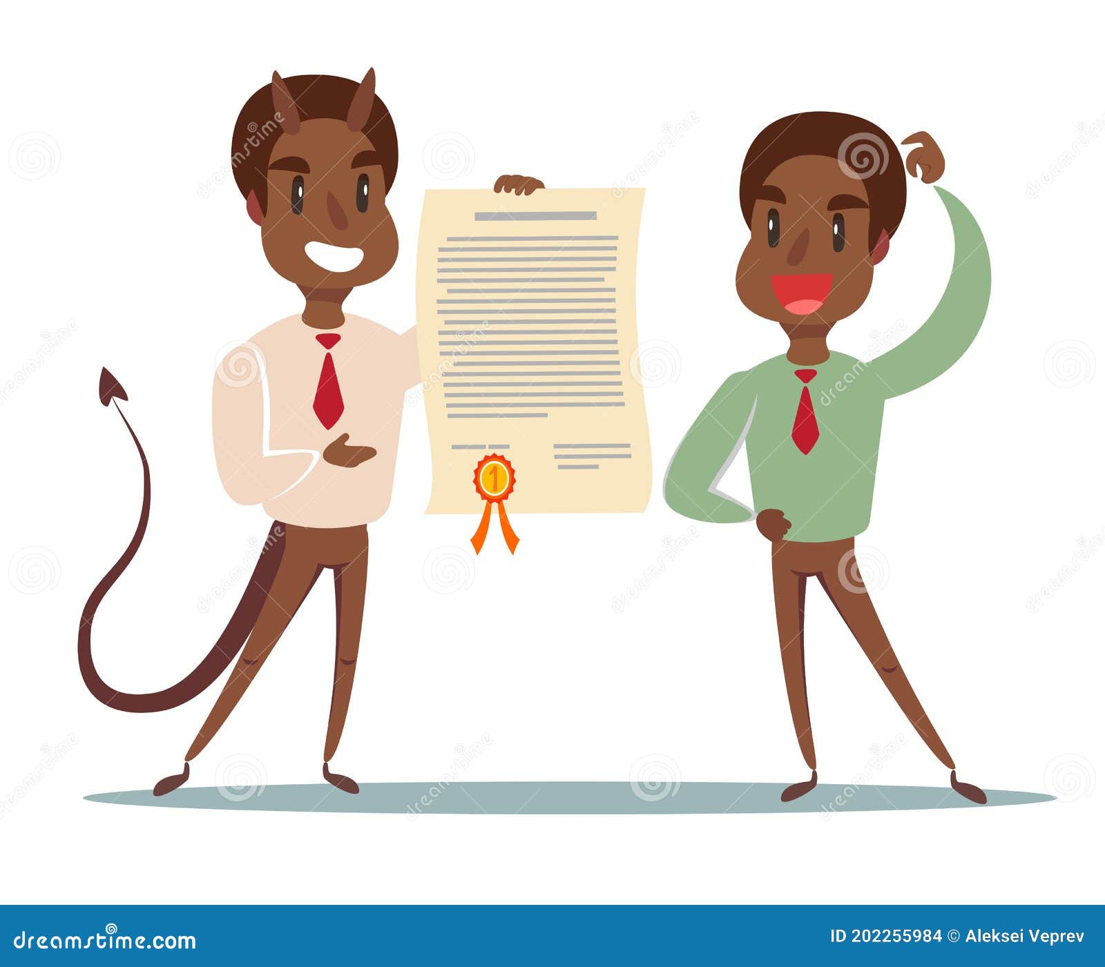 Evil Businessman Offering Contract. Devil`s Contract Stock Vector ...