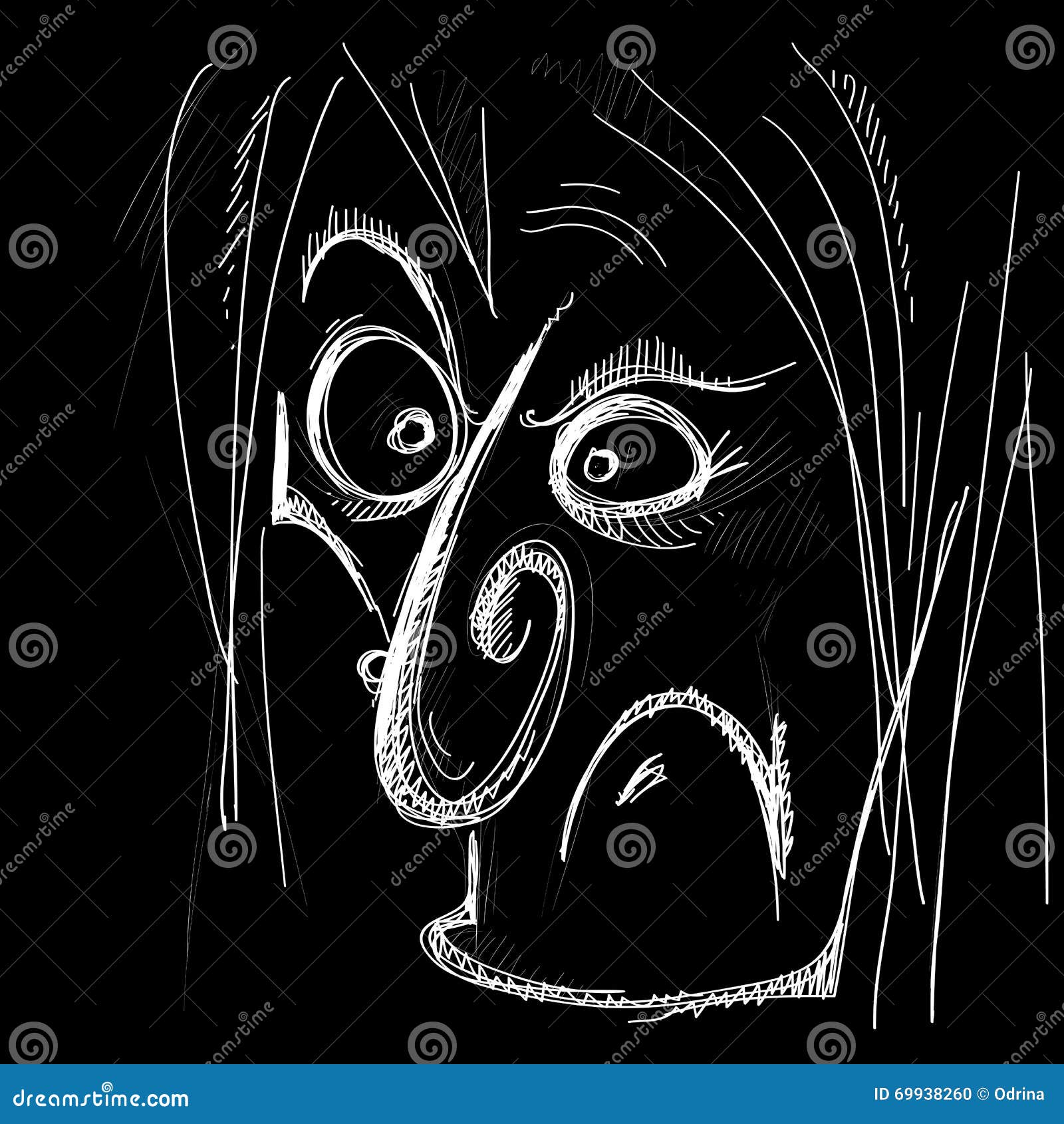 Evil Caricature Of A Human Face Stock Vector - Illustration of ...