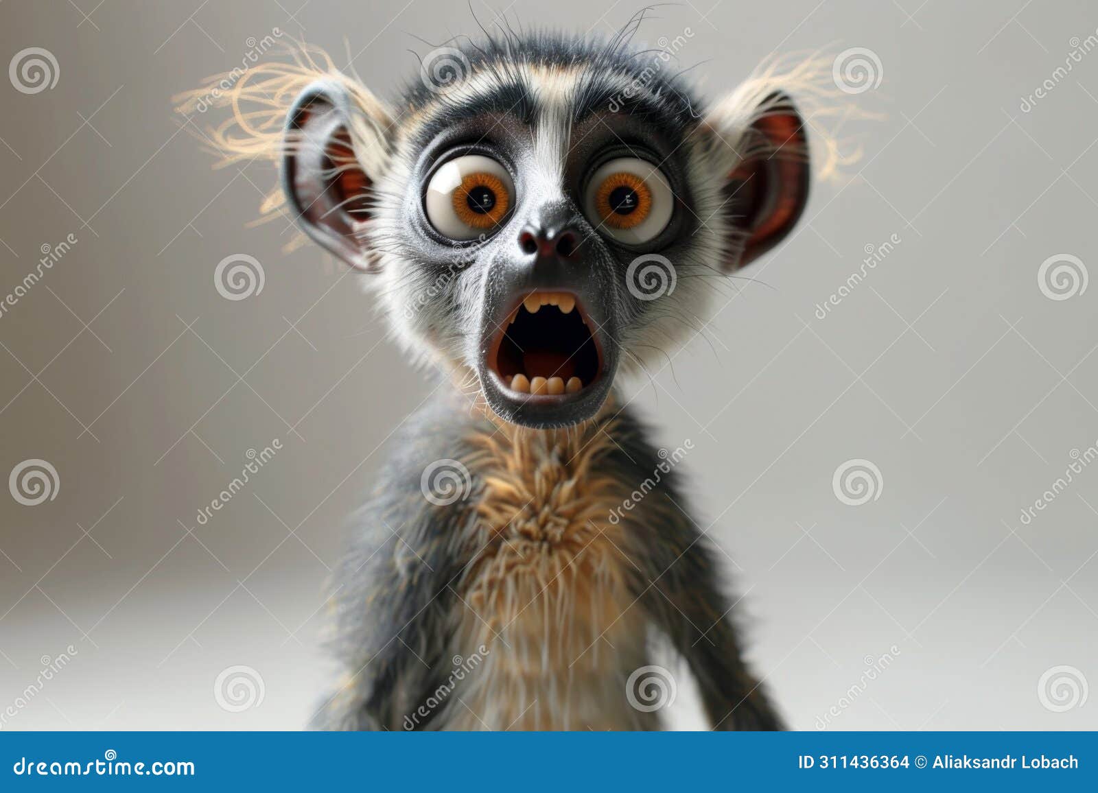 The Evil Cartoon Character Lemur. 3d Illustration Stock Illustration ...