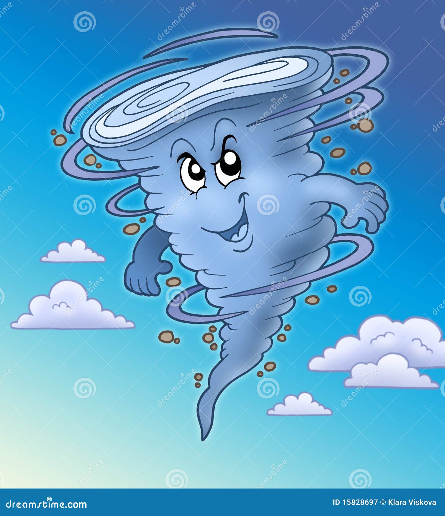 Cartoon Tornado On White Background Vector Illustration | CartoonDealer ...