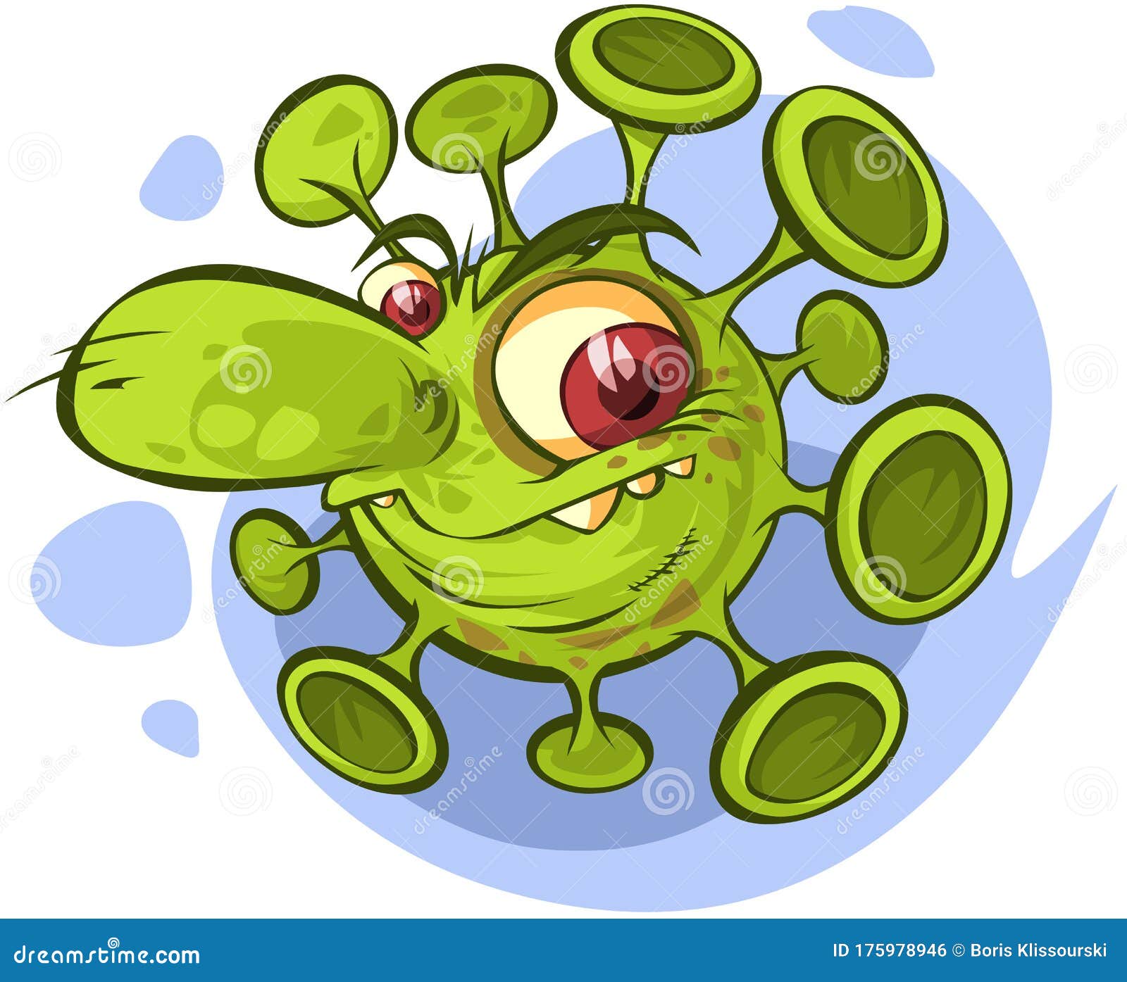 Evil Cartoon Virus Character. Stock Vector - Illustration of hygiene ...