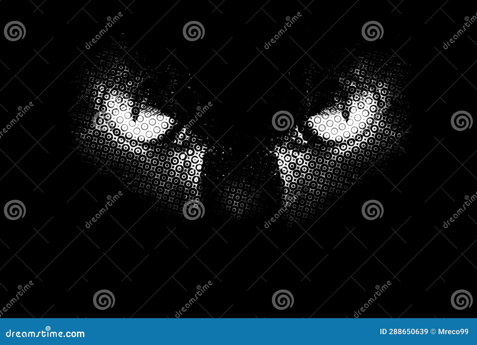 Evil cat eyes half tone BW stock image. Image of artistic - 288650639