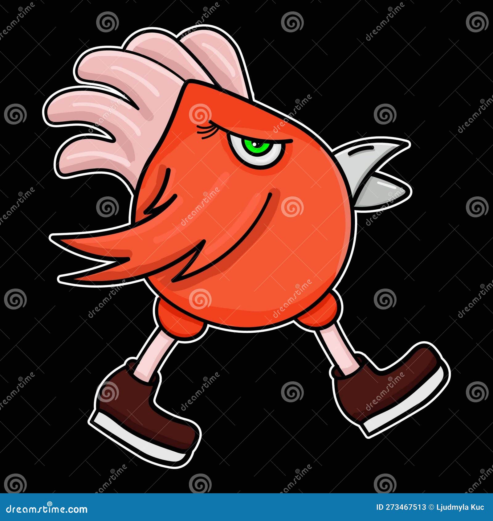 Evil chick on a walk stock vector. Illustration of vector - 273467513