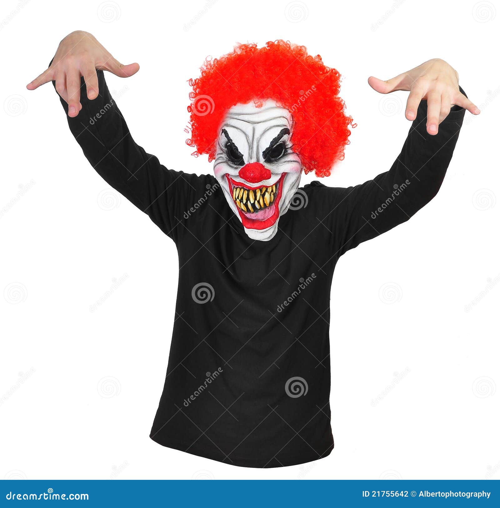 Evil Clown 3 stock photo. Image of gesture, hair, buffoon - 21755642