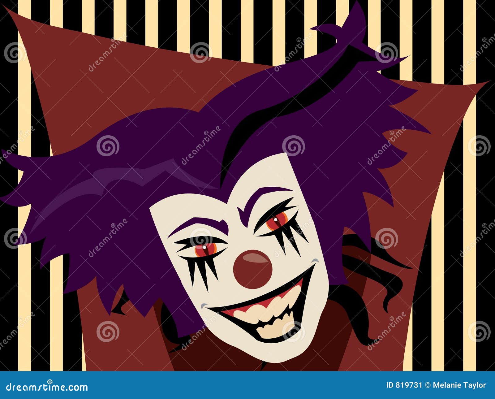 Evil Clowns Head Vector Illustration | CartoonDealer.com #7587822