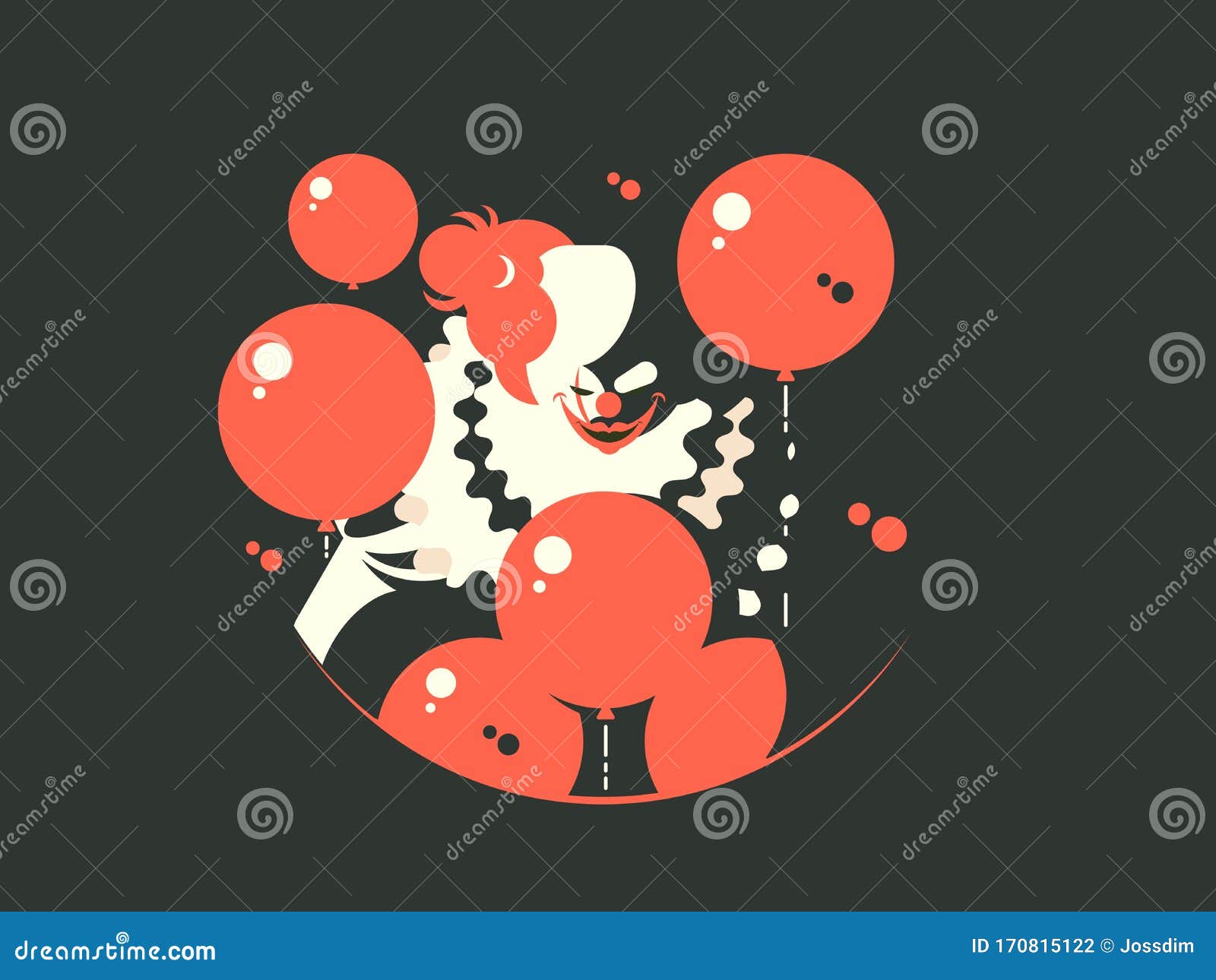 Sad Depressed Clown With Blue Hair Vector Illustration | CartoonDealer ...