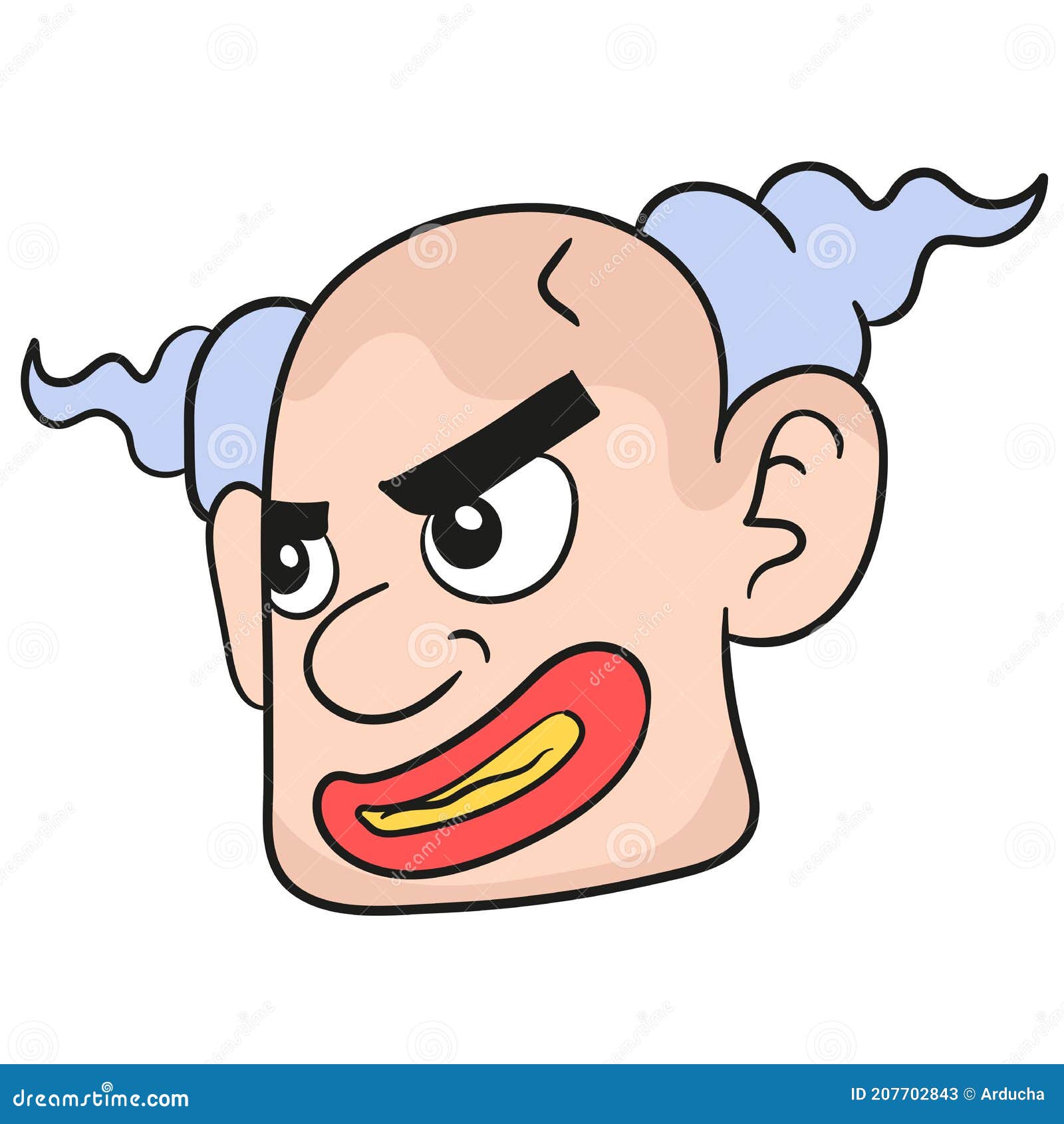 Evil Clown Emoticon Head. Doodle Icon Image Cartoon Vector ...
