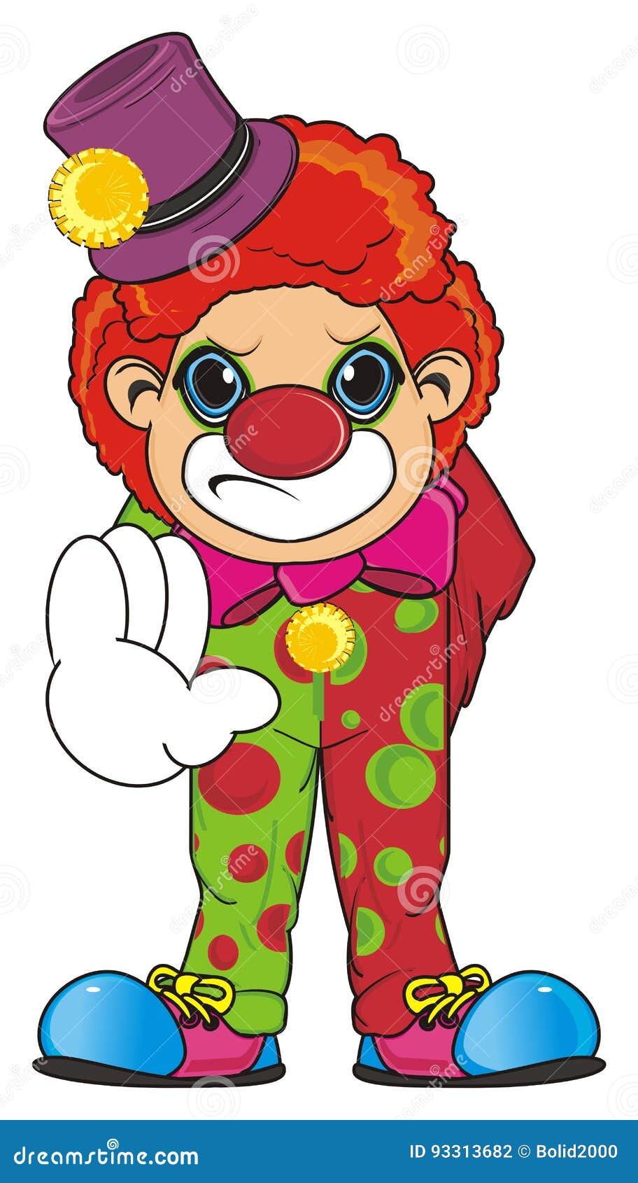 Evil clown and gesture stock illustration. Illustration of expression ...