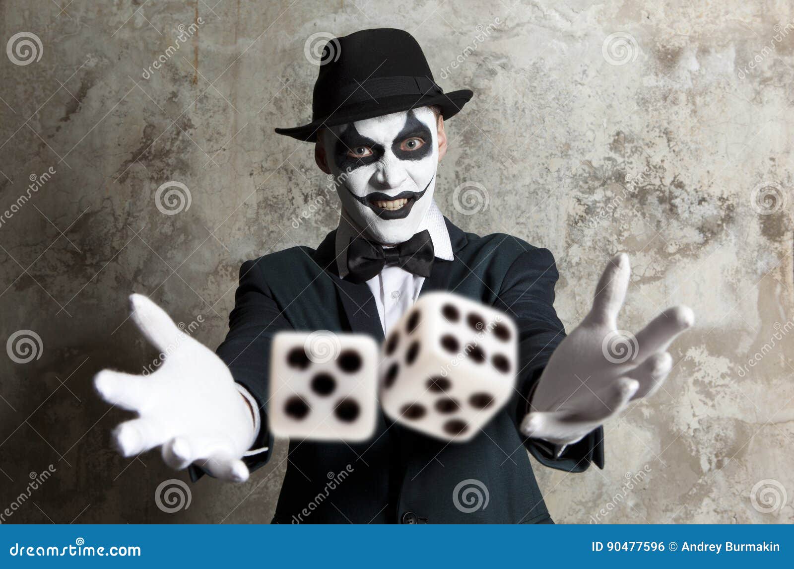 Evil Clown Playing with Dice Stock Photo - Image of creepy, circus ...