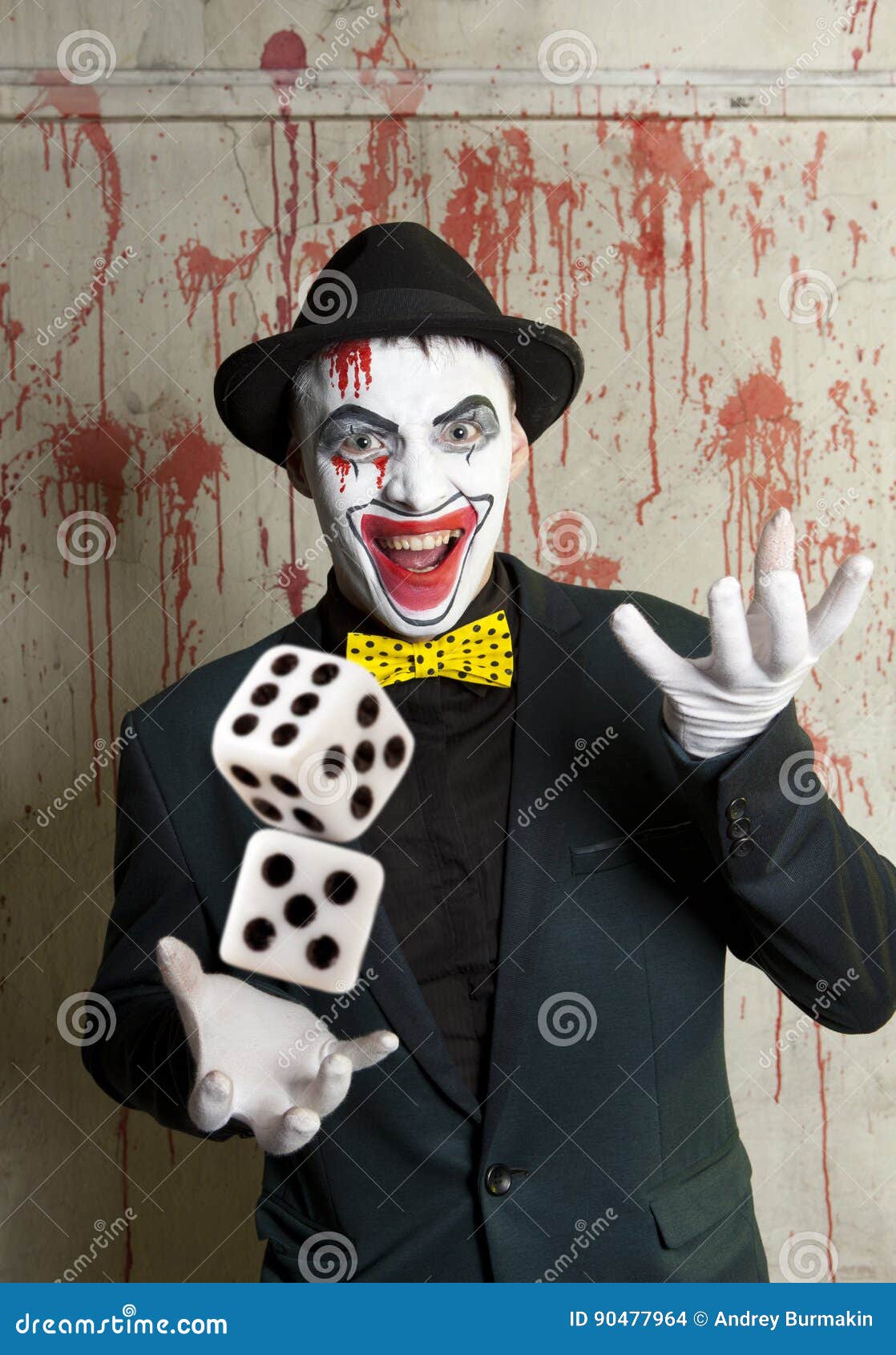 Evil Clown Playing with Dice Stock Photo - Image of casino, evil: 90477964