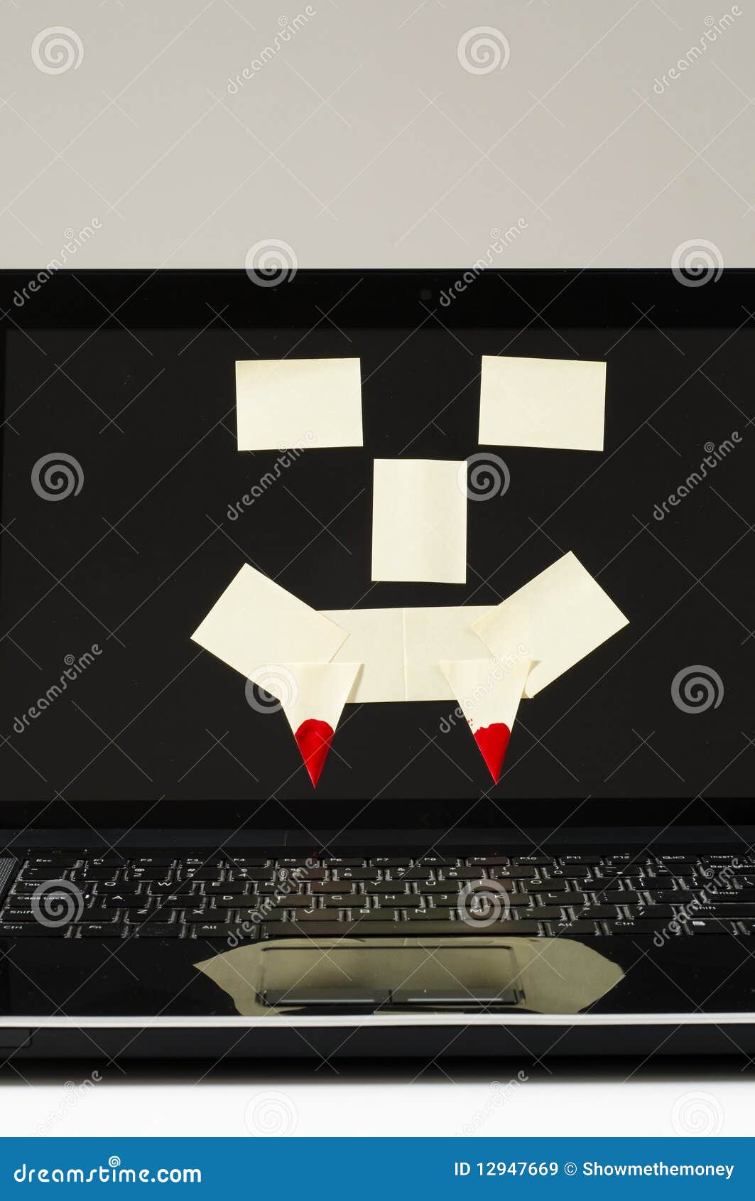 Evil computer with teeth stock image. Image of creative - 12947669