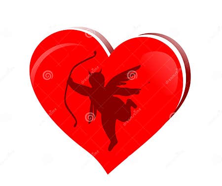 Evil cupid with heart stock vector. Illustration of icon - 36072056