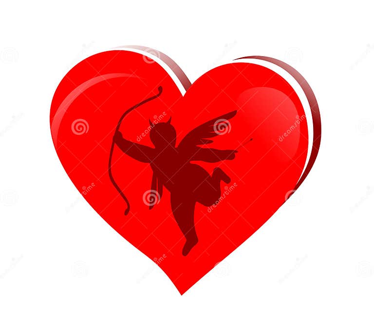 Evil cupid with heart stock vector. Illustration of icon - 36072056
