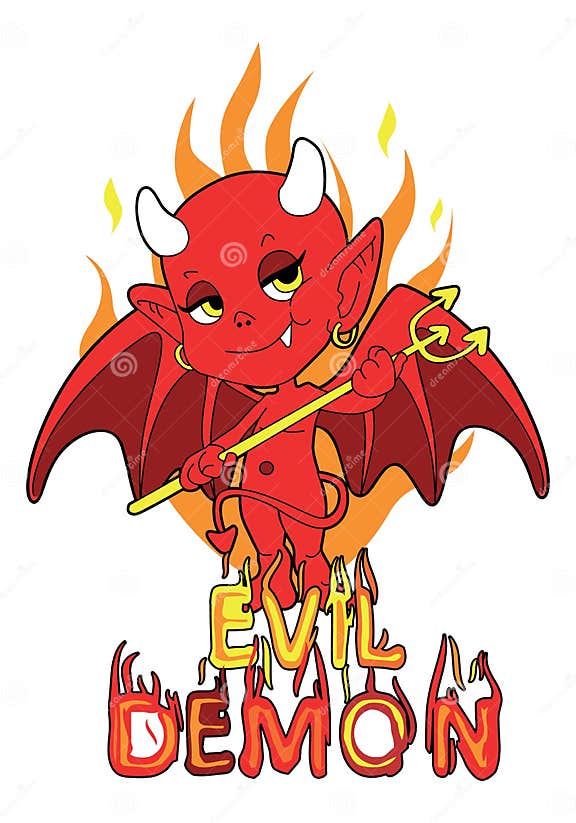 Evil Demon Boy stock vector. Illustration of demon, horn - 14461183
