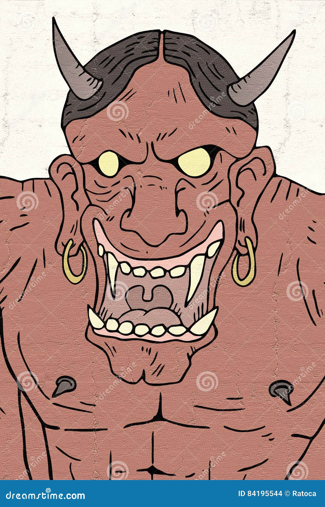 Evil demon face stock illustration. Illustration of angry - 84195544