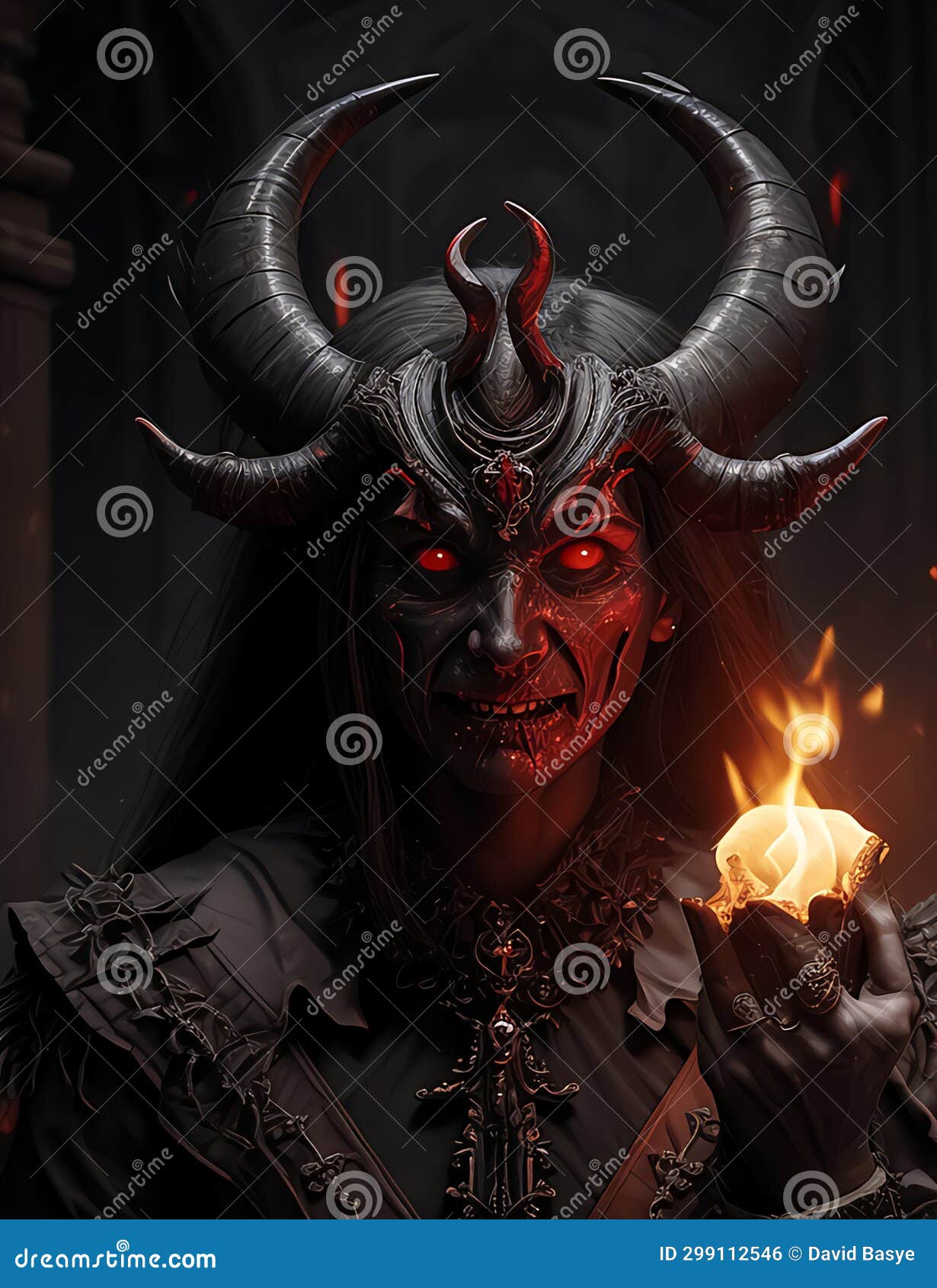 Flame Demon Satanic Horror Creature. Stock Illustration | CartoonDealer ...