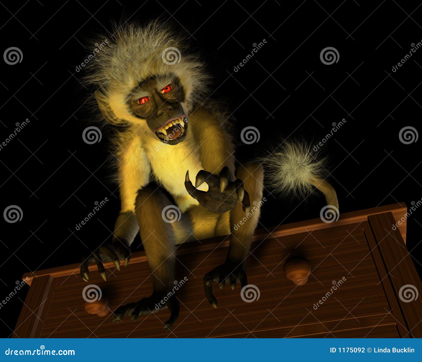 Evil Demon Monkey stock illustration. Illustration of evil - 1175092