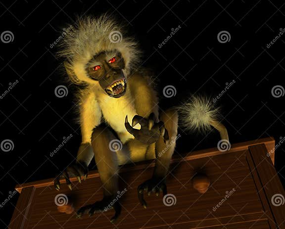 Evil Demon Monkey stock illustration. Illustration of evil - 1175092
