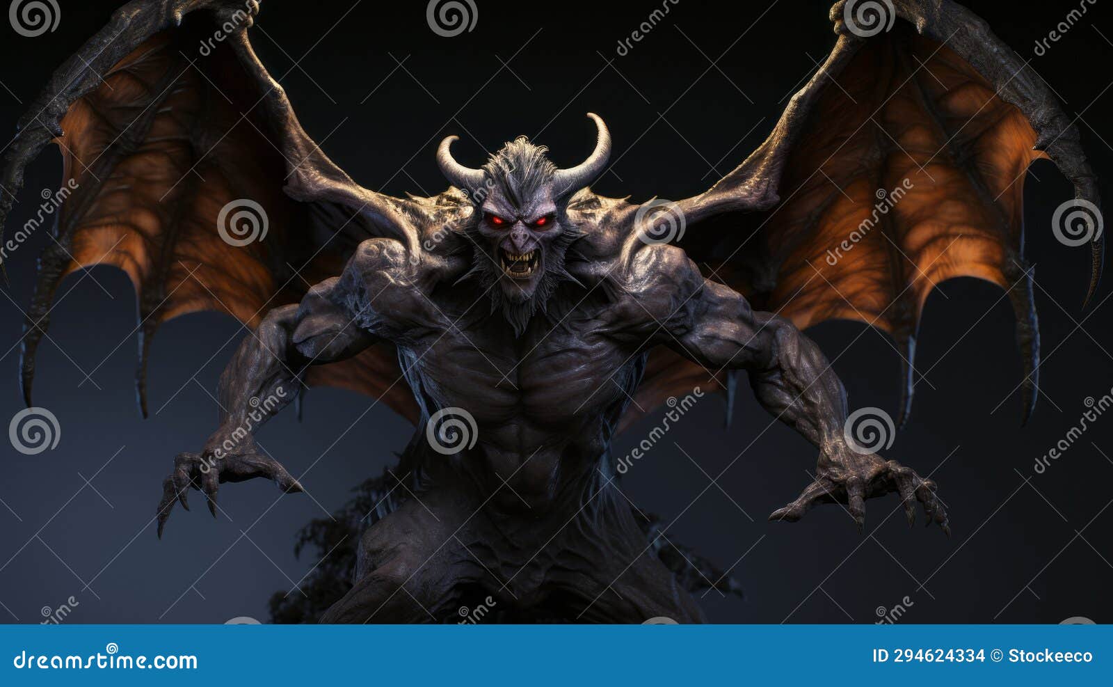 Realistic 3d Demon Model with Bat Wings - Hyper-detailed Renderings ...