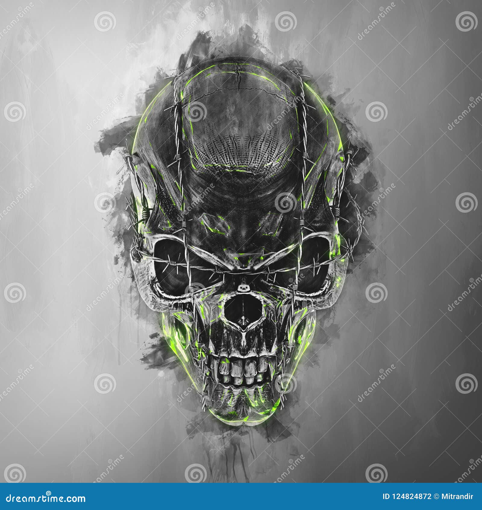 Evil Demon Skull - Barb Wire Stock Photography | CartoonDealer.com ...