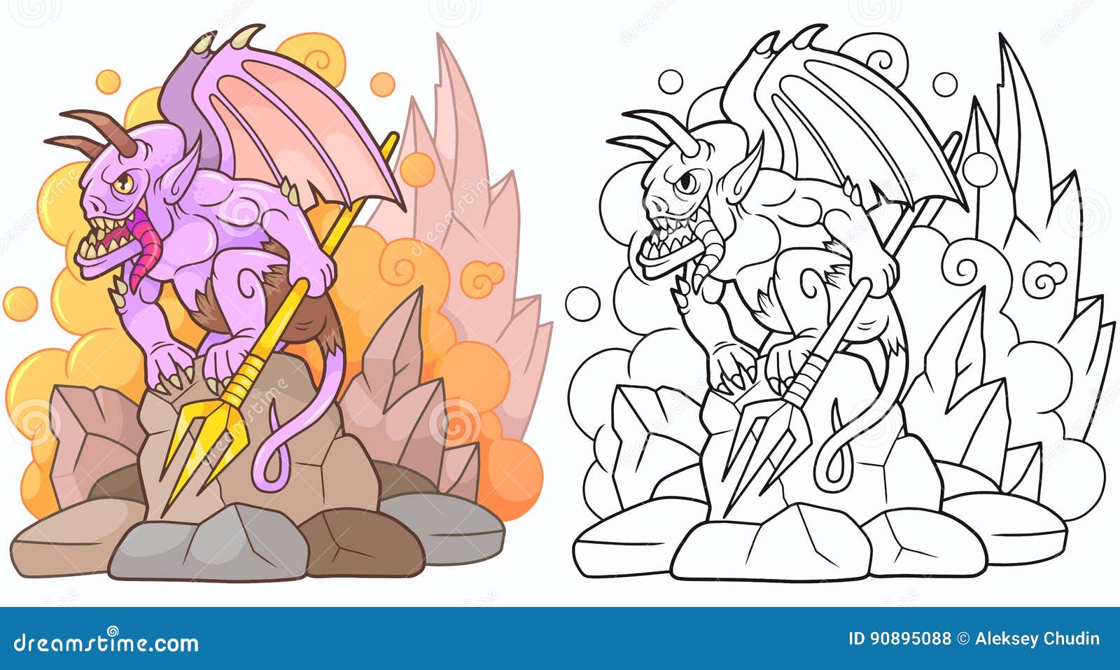 Evil Demon In Human Form To Mislead People, Doodle Icon Image Kawaii ...