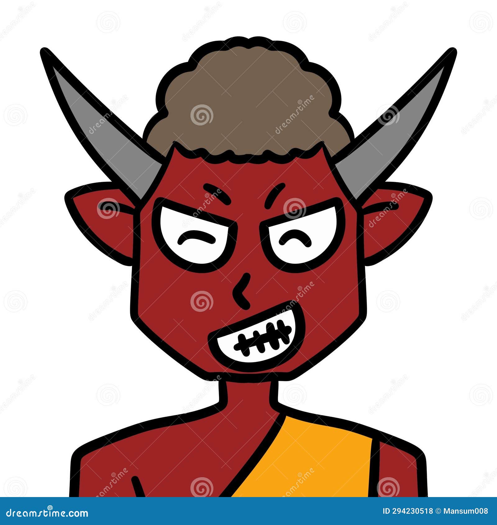 Evil Devil Cartoon Character on White Background Stock Illustration ...