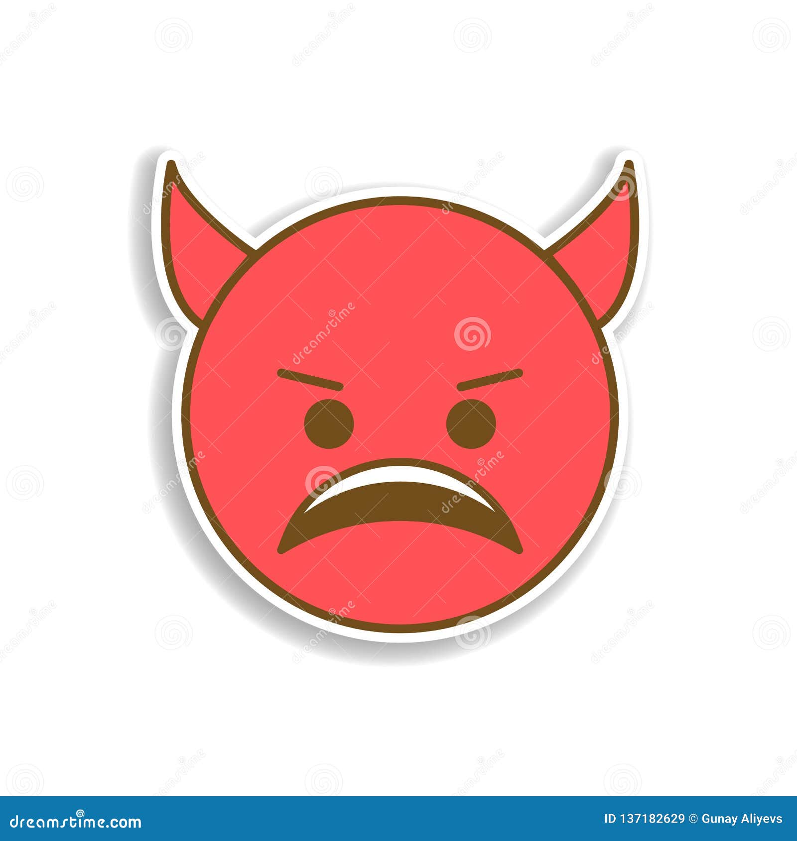 Evil Devil Colored Emoji Sticker Icon. Element of Emoji for Mobile ...