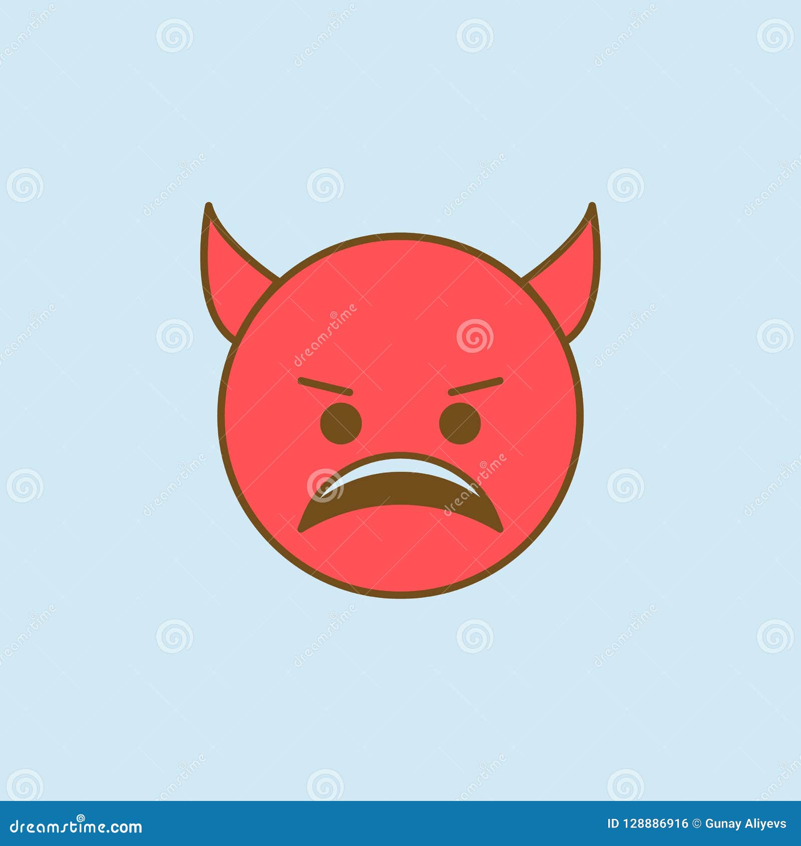 Evil Imp Colored Emoji Sticker Icon. Element Of Emoji For Mobile ...