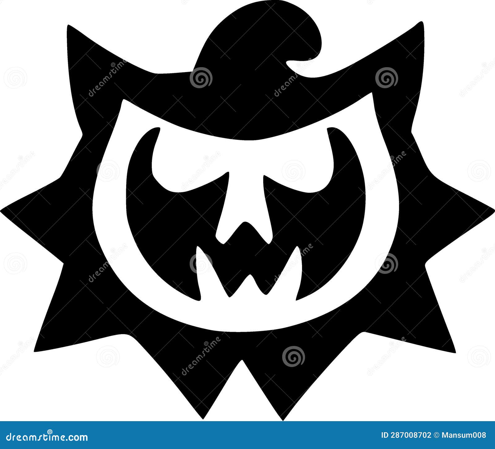 Evil Devil Face Icon in Solid Style Stock Illustration - Illustration ...