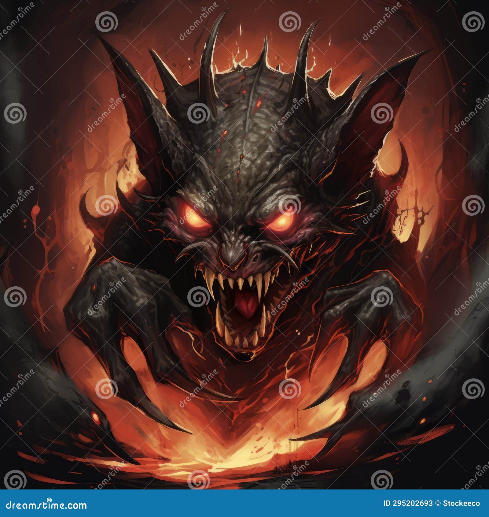 Evil Devil Illustration: Hyper-detailed Bronzepunk Art with Dragon and ...