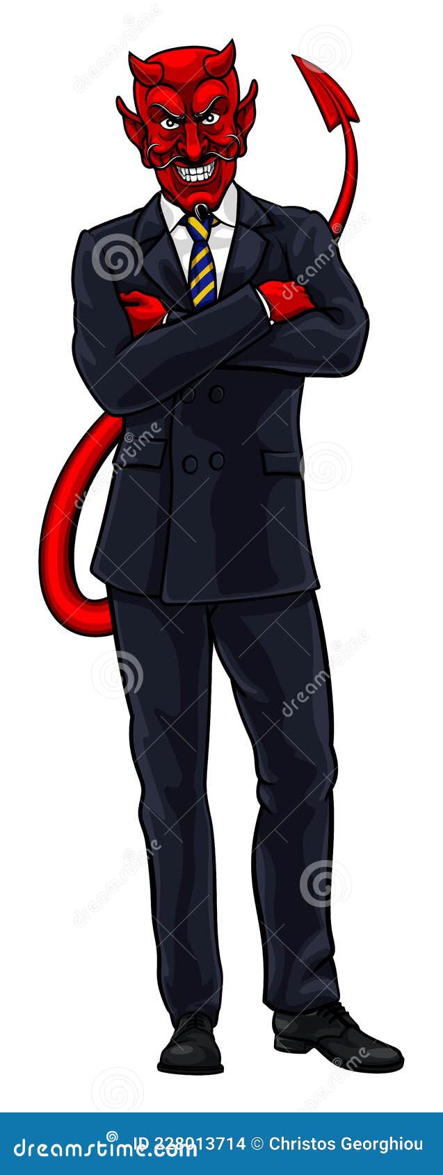 Devil Evil Businessman in Suit Stock Vector - Illustration of character ...
