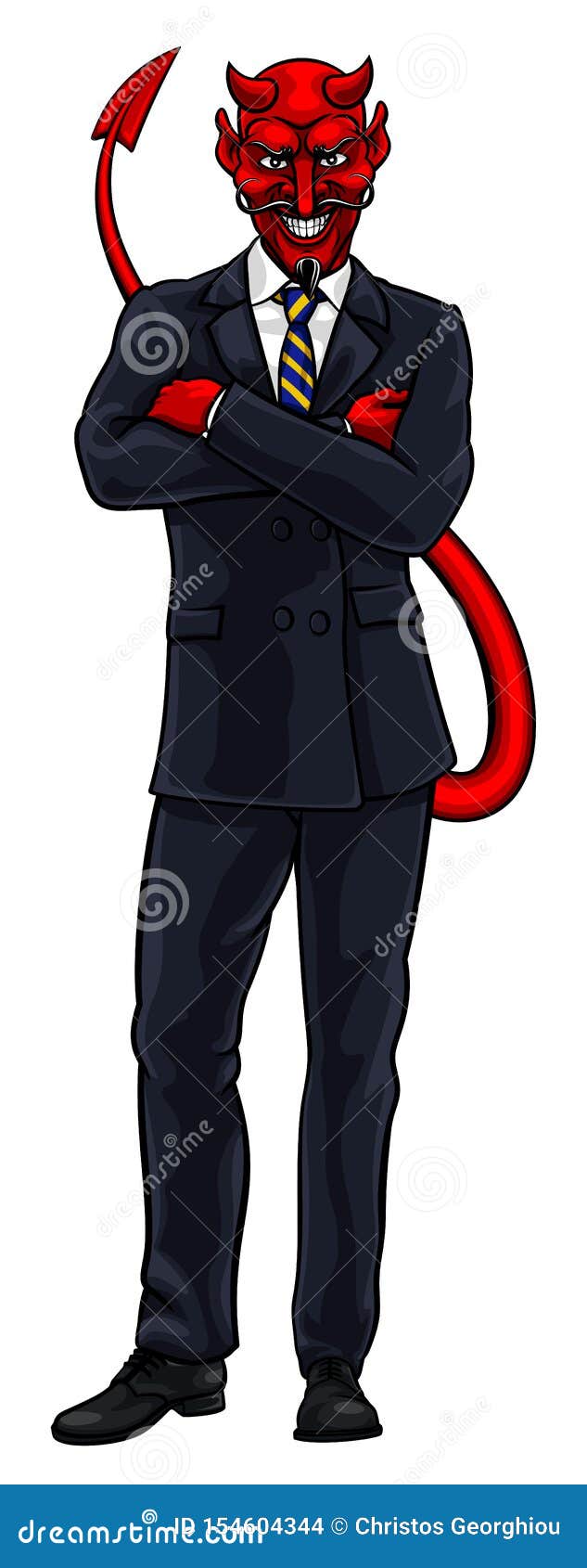 Evil Devil Businessman in Suit Stock Vector - Illustration of hell ...