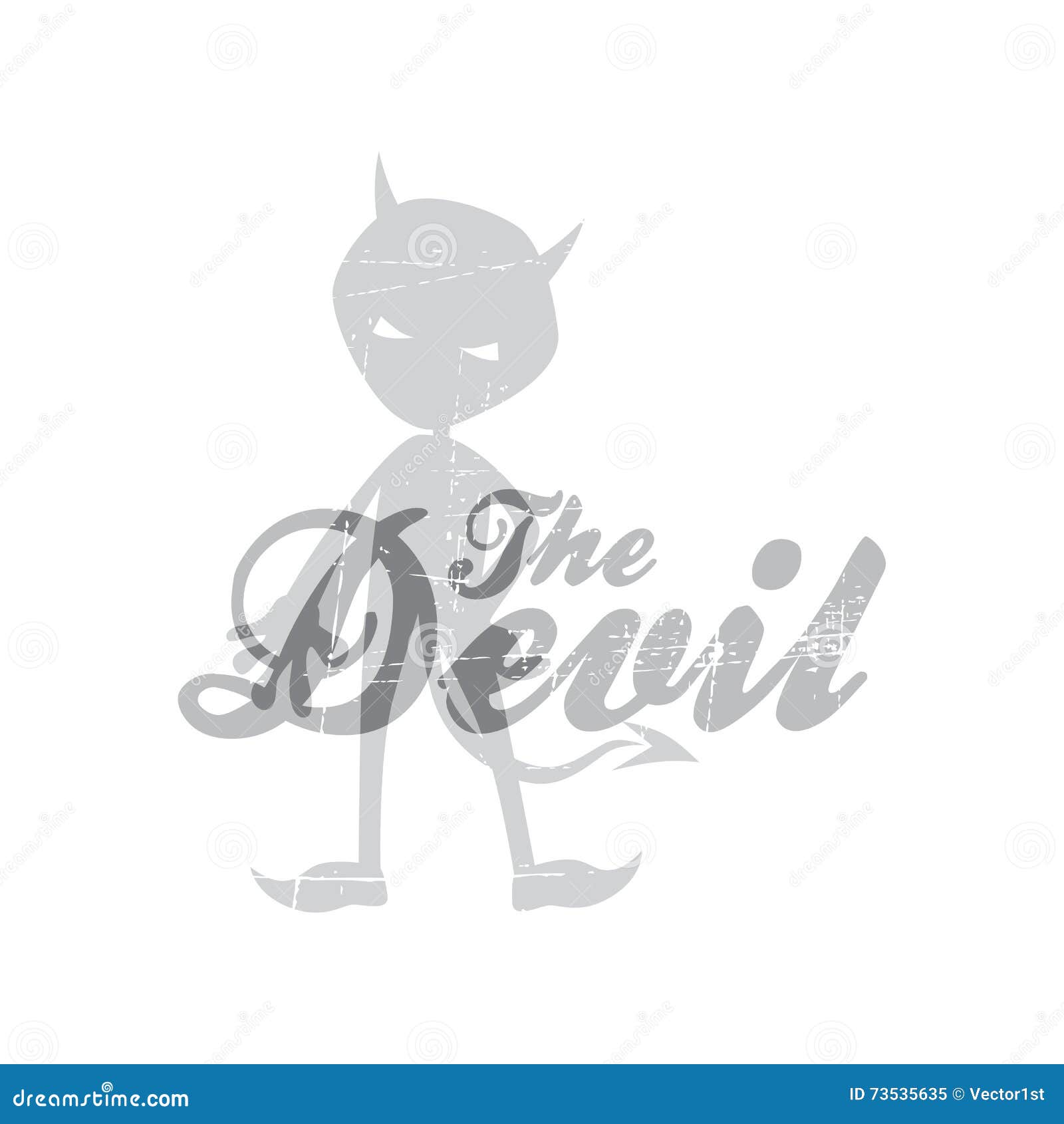 Evil Devil Character With Hayfork And Trumpet Vector Illustration ...