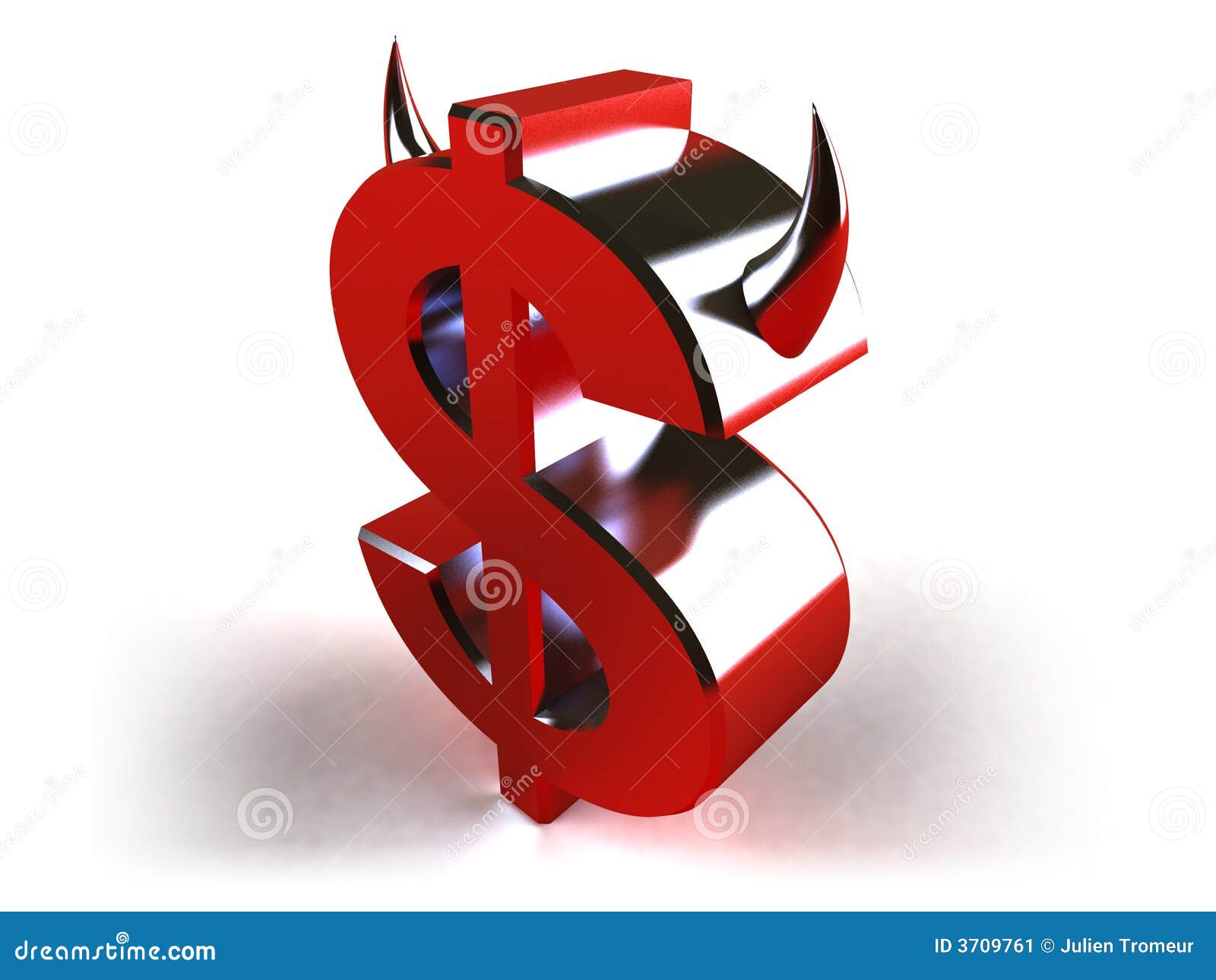 Evil dollar stock illustration. Illustration of devilishly - 3709761