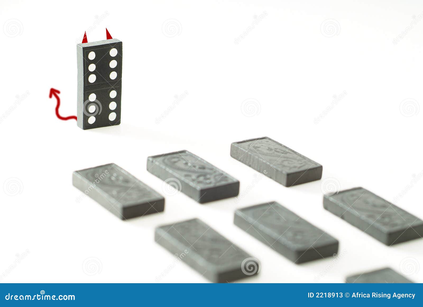 Evil domino king stock image. Image of blocks, tail, dots - 2218913