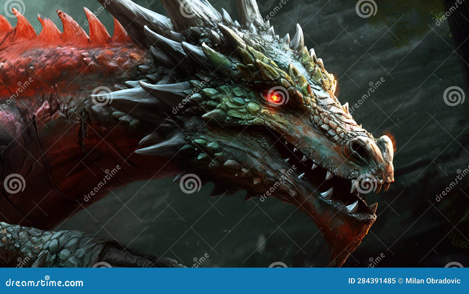 Evil dragon stock illustration. Illustration of statue - 284391485