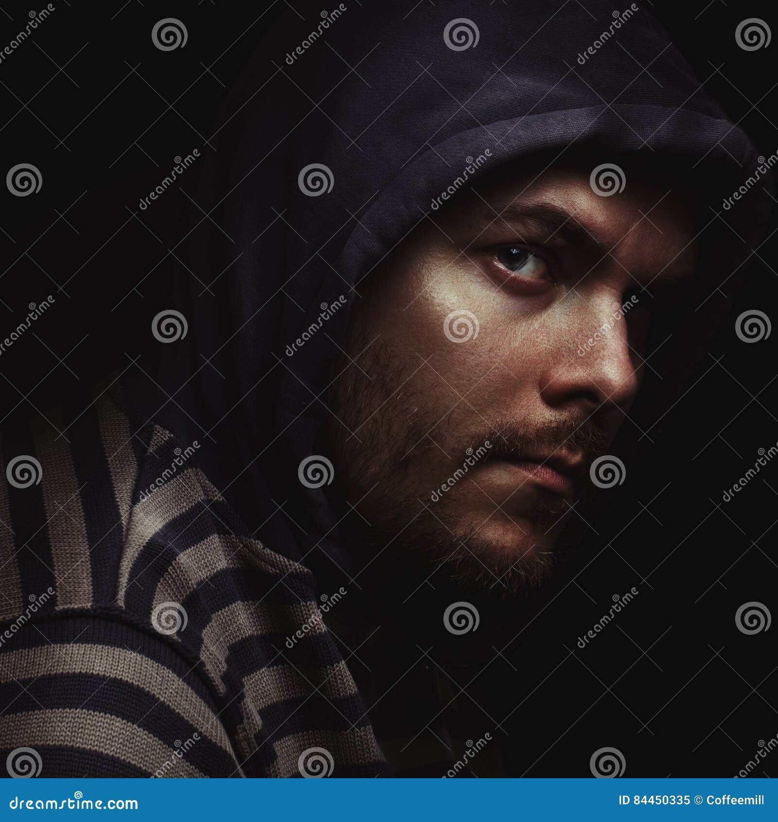 Evil Dramatic Portrait of a Man Stock Image - Image of isolated, gloomy ...