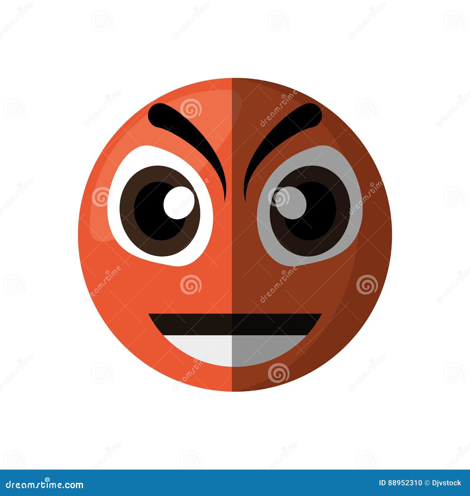 Evil Emoticon In Doodle Style. Cartoon Face Expressions Royalty-Free ...